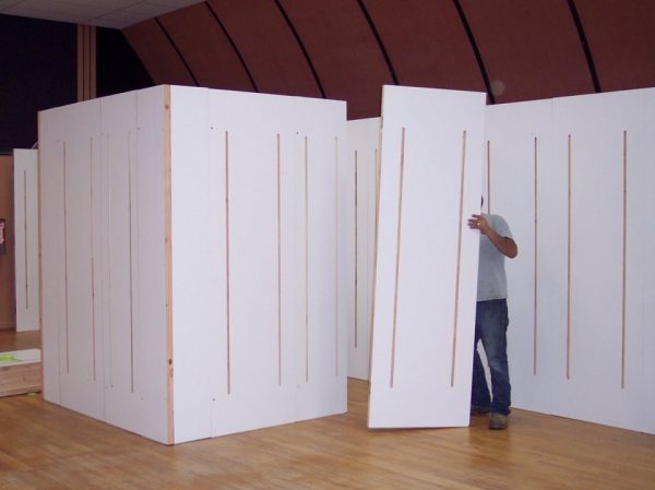 Modular Exhibit Systems | Non-warping patented wooden pivot door ...