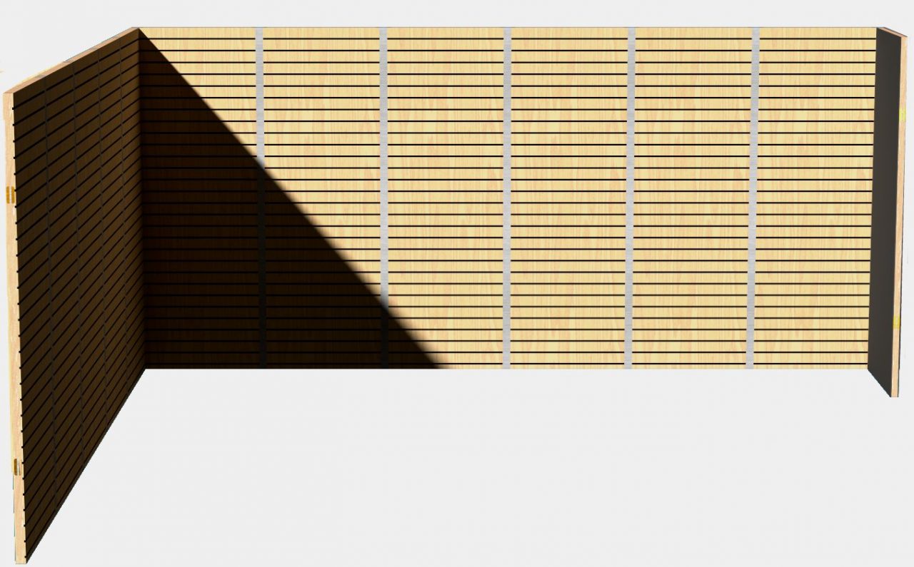 slat wall system | Non-warping patented wooden pivot door, sliding door ...
