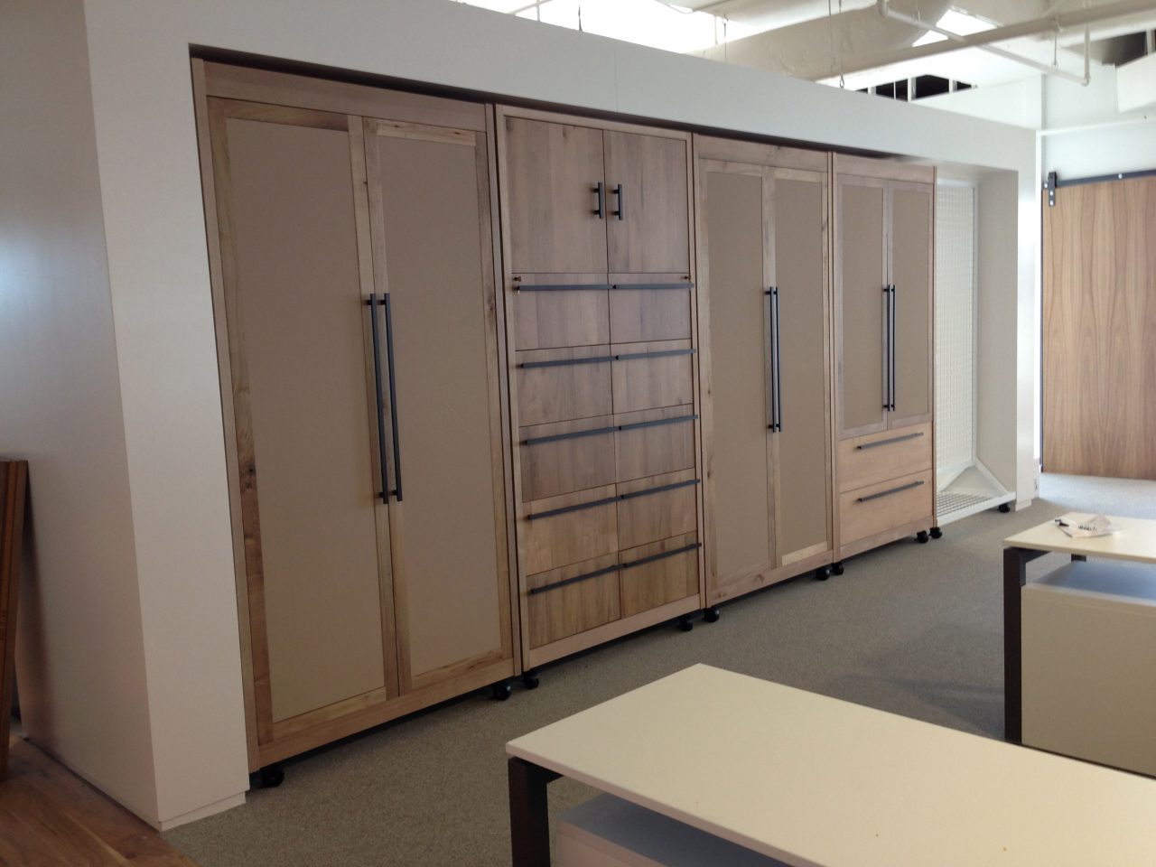 Closet Systems | Non-warping patented wooden pivot door, sliding door ...