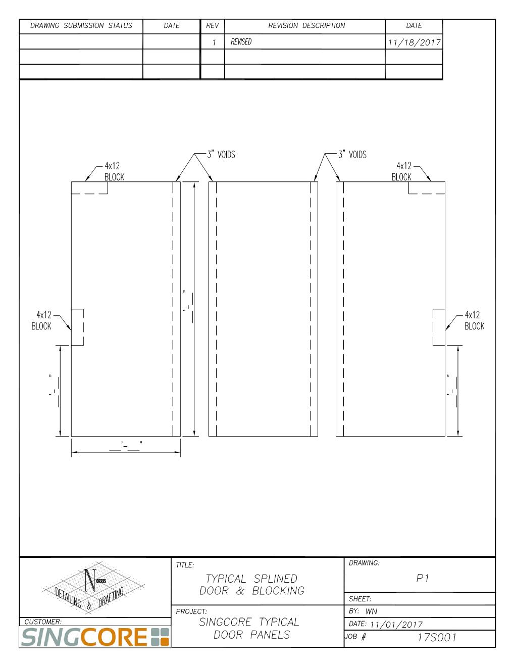 Basic Sing Door Spec Drawings | Non-warping patented wooden pivot door ...