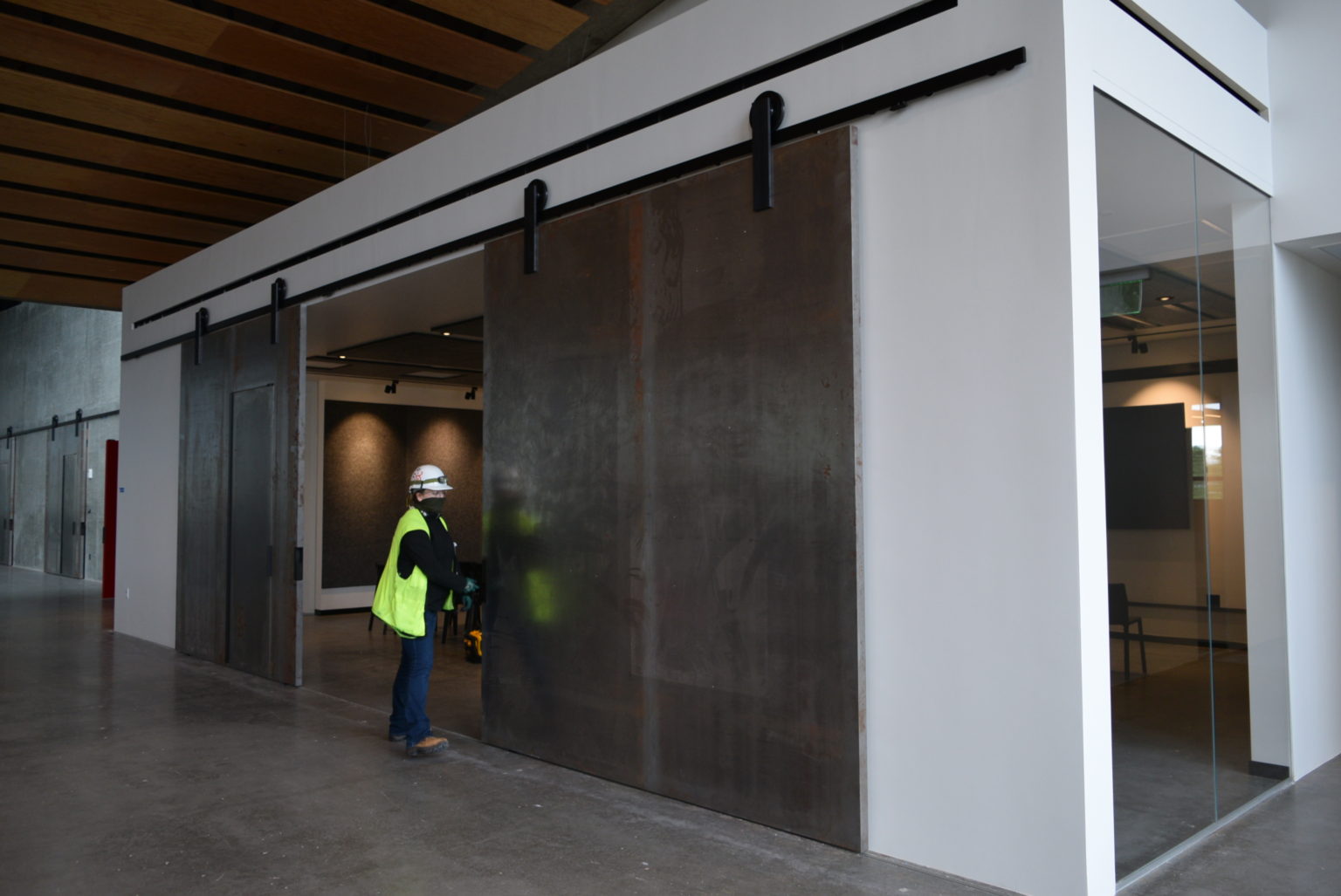 Man Door Access Doors | Non-warping patented wooden pivot door, sliding ...